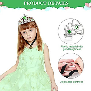 Vicloon Princess Dress Up Accessories, 3 Pcs Elsa Dress Up Set for Toddler Girls with Elsa Crown,Wand,Gift Sets for Little Girls Christmas Party Cosplay Set for 3+ Years Old