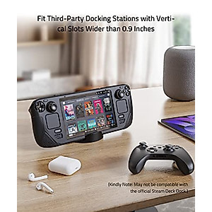 Syntech Protective Case Compatible with Steam Deck Accessories Console, All-Round Protection with Non-Slip Thumb Grips, Anti-Slip & Scratch, Silicone Cover for Enhanced Fit and Alignment-Black