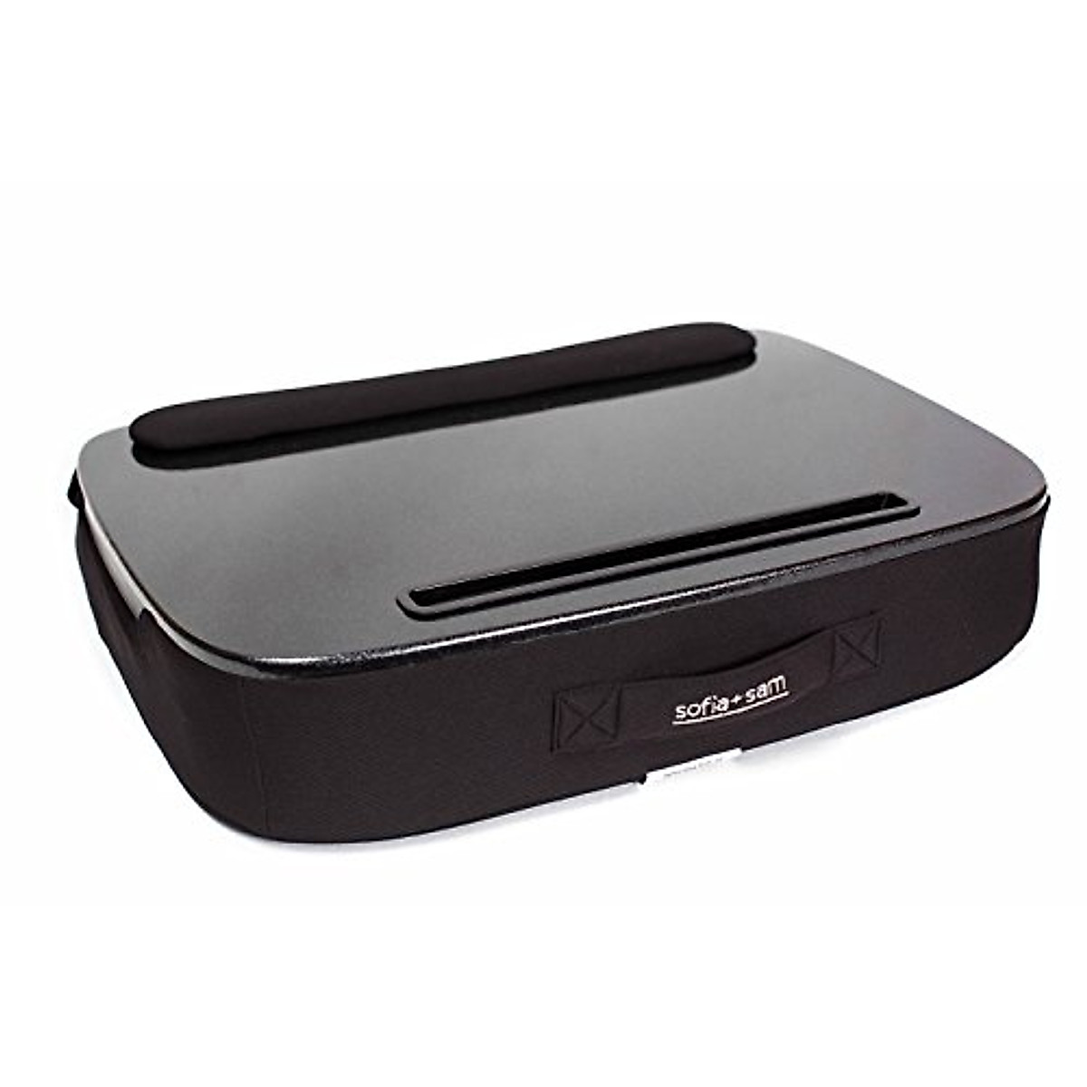 Sofia + Sam Multi Tasking Lap Desk with Memory Foam Cushion | Wrist Rest Cushion | Fits Laptops Up to 15" | Tablets Up to 9.6" | Smart Phones Up to 3.5" | Black Top | Computer Lap Tray