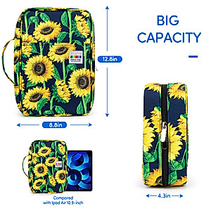 YOUSHARES 300 Slots Color Pencil Case - Pencil Holder with Handy Wrap & Zipper, Multilayer Holder for Prismacolor Colored Pencils & Gel Pen (Sunflower)