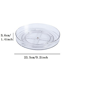Clear Lazy Susan Organizer,9.2 inch Turntable Spice Rack,360 Rotating Turntable Organizer for Kitchen Cabinet,1 Tier Tray for Cabinet - Clear Spinning Skincare Perfume Organizers(1 Tier, 9.2 inch)