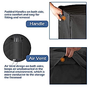 IC ICLOVER Log Rack Cover 4 Feet, Heavy Duty Outdoor Firewood Rack Cover Waterproof Windproof, Wood Pile Cover, Snow Protector with 420D Durable Fabric Fits for 4 Seasons, L48xW26xH43 Inches