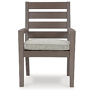 Signature Design by Ashley Hillside Barn Outdoor Dining Arm Chair, Set of 2, 25" W x 27" D x 37" H, Light Brown & Light Gray
