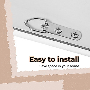 LFT HUIMEI2Y Door Mirror Full Length, Wall-Mounted Mirror Rectangle Tall with Engraving Frame, Over The Door Hanging Mirror for Bedroom, Living Room, Dressing Room, White 50" x14"