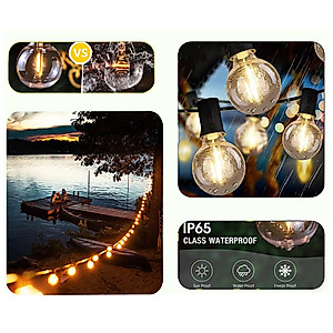 String Lights, Lampat 25Ft G40 Globe String Lights with Bulbs-UL Listd for Indoor/Outdoor Commercial Decor