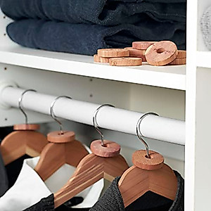 Household Essentials 14316-1 Cedar Fresh Red Cedar Wood Rings for Hangers | Set of 20