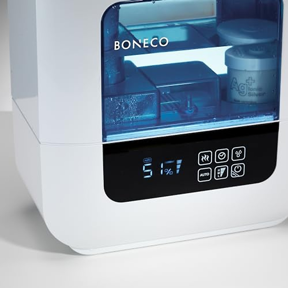 BONECO U700 Whisper Quiet Top Fill Ultrasonic Variable Mist Humidifier for Large Rooms with Self Cleaning Mode, Digital Display, and Auto Shutoff