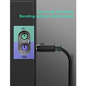 JUXINICE PS/2 Cable 6ft - Shielded Mini DIN 6-Pin Male to Male for PC Mouse & Keyboard - Black (PS/2 M/M 6FT 2M)