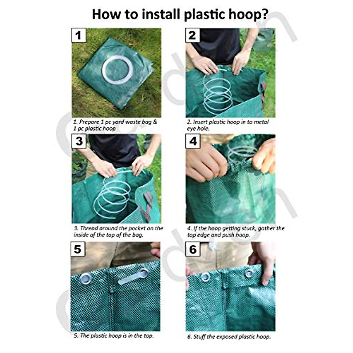 Gardzen 3-Pack 72 Gallons Garden Bag - Reuseable Heavy Duty Gardening Bags, Lawn Pool Garden Leaf Waste Bag