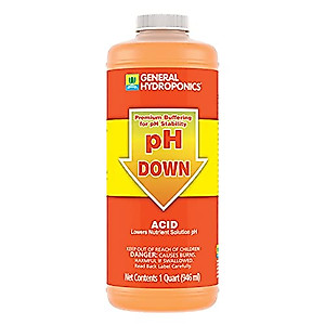 General Hydroponics pH Down Liquid Premium Buffering For pH Stability, Quart