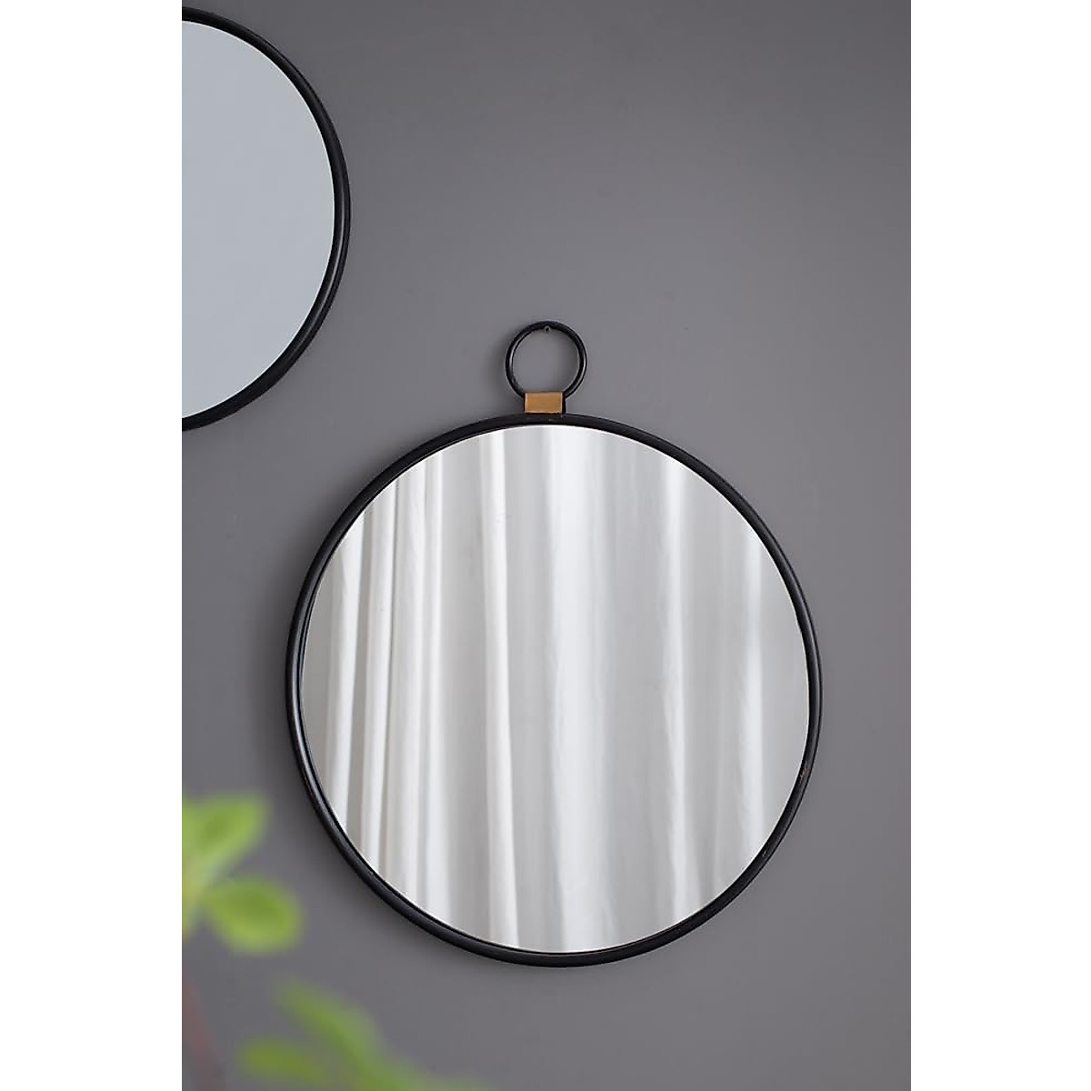 24" x 27" Wall Mirror with Black Frame, Contemporary Minimalist Accent Mirror for Living Room, Foyer, Entryway, Bedroom