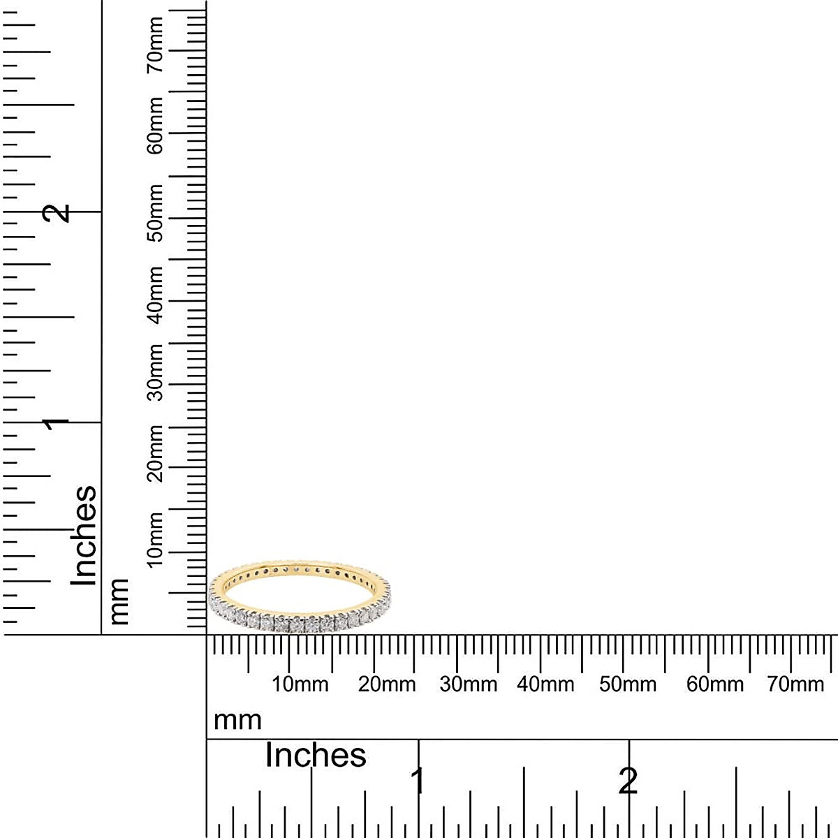 SAVEARTH DIAMONDS 1/2 ct.t.w Lab Created Moissanite Diamond Full Eternity Stackable Wedding Band Ring In 14k Yellow Gold Over Sterling Silver Jewelry For Women (VVS1 Clarity, 0.50Cttw)-9.5