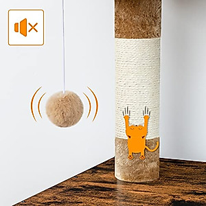 HOOBRO Litter Box Enclosure with Cat Tree Tower, Litter Box Furniture Hidden with Cute Entrance, Private Washroom with Sisal Scratching Posts, Cat Head Door and Large Platform, Rustic Brown BF11MW03