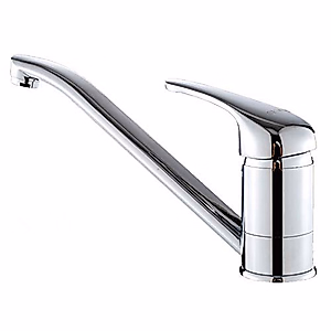Bathtub Faucet Classic Swivel Brass Single Handle Mixer Kitchen Sink Faucet Cold and Hot Water Tap, Chrome Finish