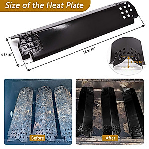 Adviace Grill Replacement Parts for Nexgrill 720-0888, 720-0888N, 720-0830H Gas Grill Models, 5 Pack Grill Pipe Burners and Heat Plate Shields Kit for Nexgrill Replacement Parts