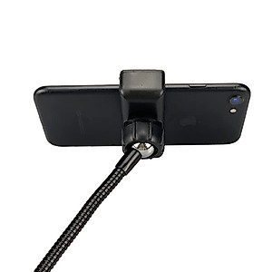 VizGiz 2 Pack Ring Light Phone Holder Replacement Clamp 17mm Rotate Ball Hole Clip Base for Hose Gooseneck Support Stand Live Broadcast Tripod Monopod Mount Attachment Cradle Black