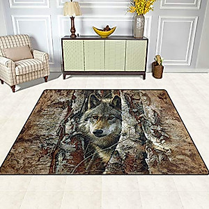 Art Wolfs Area Rug 5'x 7', Educational Polyester Area Rug Mat for Living Dining Dorm Room Bedroom Home Decorative