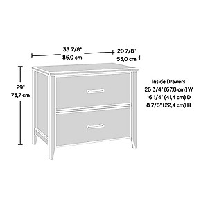 Sauder Summit Station 2-Drawer Lateral File Cabinet, L: 33.86" x W: 20.87" x H: 29.02", Laurel Oak