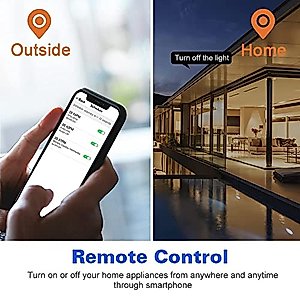 Smart Plug with Timer Function, MONGERY WiFi Outlet Compatible with Alexa, Google Home, No Hub Required, App Controlled, FCC CE Certified 4 Pack, White