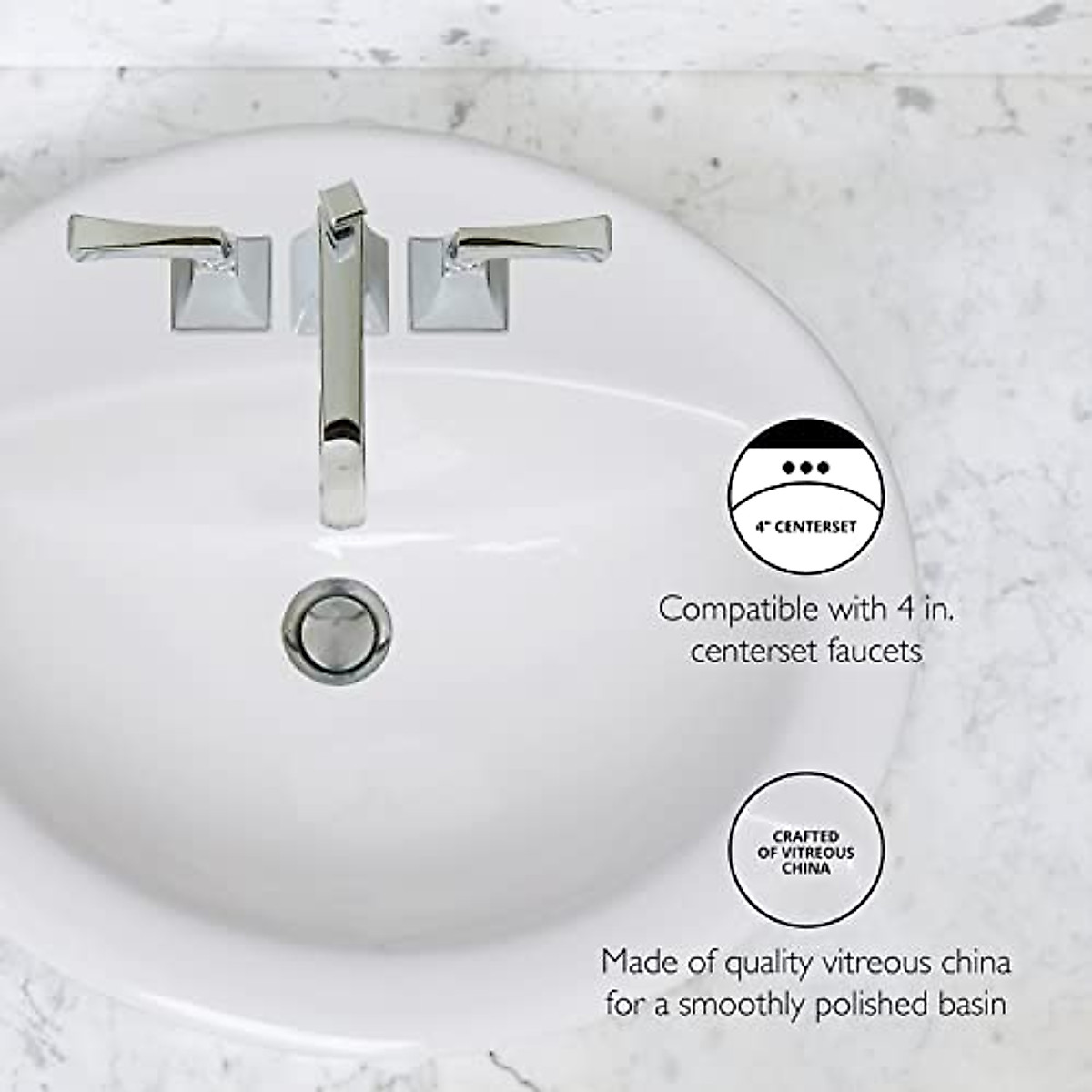 Design House 573428 Oval Drop-In Sink 20x17 Single Basin in White