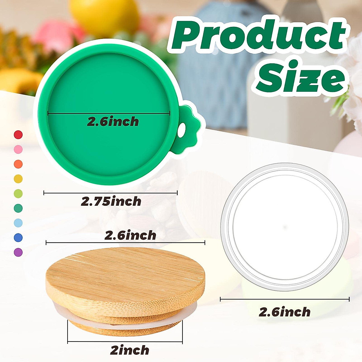 Mumufy 27 Pcs Yogurt Jar Lids Clear Plastic Yogurt Lids Silicone Jar Lids Bamboo Wood Yogurt Container Lids with Silicone Sealing Rings Reusable Replacement Covers Compatible with Oui Yogurt Jars