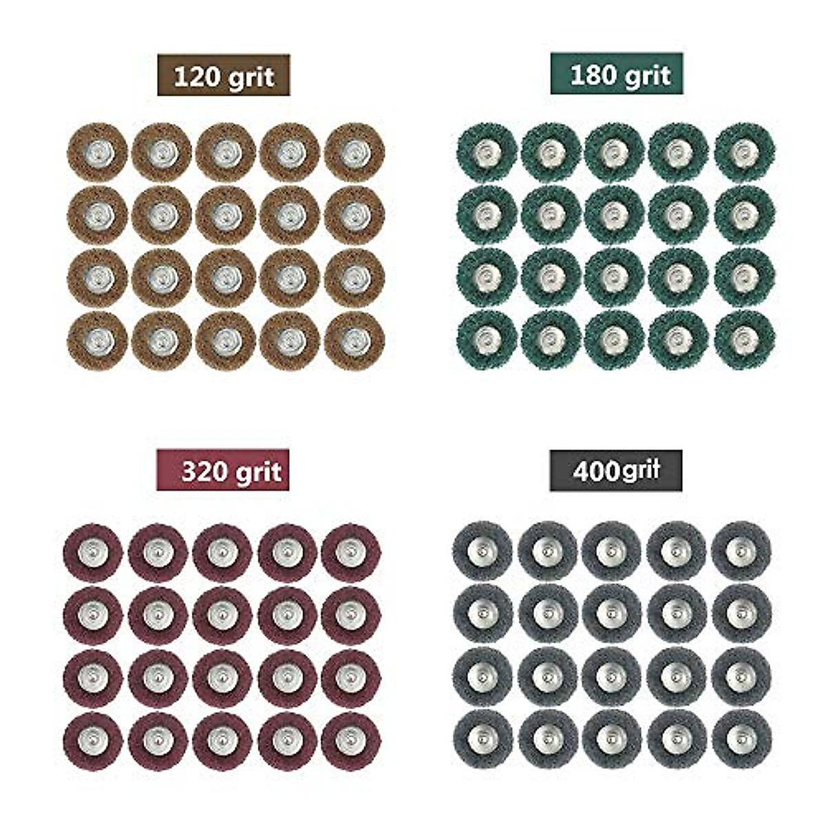 Rocaris 40 Pack 1 inch Abrasive Wheel Buffing Polishing Wheel Set for Rotary Tool - 25mm…