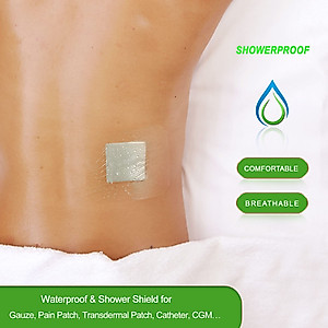 NeuHeils Transparent Film Dressing, Large Waterproof Wound Cover Bandage 4''x4.75'', 50 Packs, Post Surgical Shower or IV Shield, Tattoo Aftercare Bandage, Adhesive Patch 4 x 4 3/4 Inch