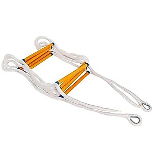 Rope Ladder, Emergency Fire Escape Ladder Flame Resistant Safety Rope Ladder with Hooks,Fast to Deploy Sturdy and Strong Portable and Reusable(16F/5M)