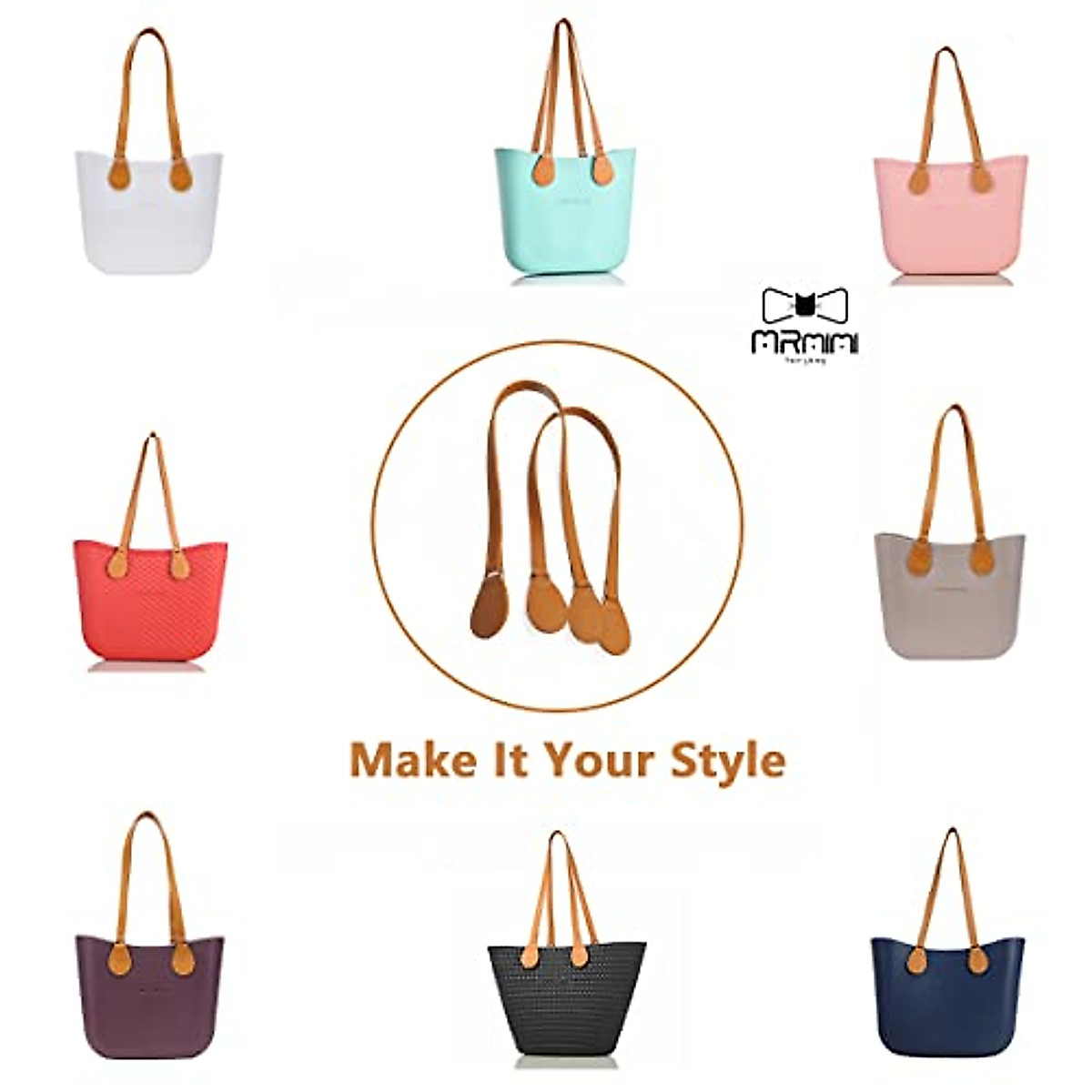MRMIMI Practical Rope Handle & PU Straps Replacement for Obag Canvas Rubber Bag EVA Tote Handbags Repair Classic Purse Accessories