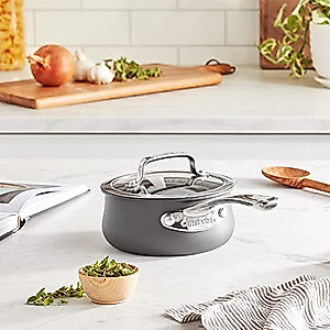 Cuisinart Contour Hard Anodized 1-Quart Saucepan with Cover,Black
