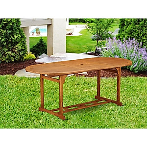 East West Furniture BBSTXNA Beasley Patio Dining Outdoor Oval Acacia Wood Table, 36x78 Inch