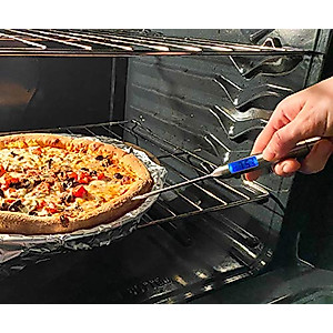 Digital Instant Read Meat Thermometer, Stainless Steel oven thermometer. Non Stick Candy Thermometer. Food Thermometer for Kitchen Cooking, Outdoor BBQ Grilling! Includes 1472°F Heat Resistant Gloves!