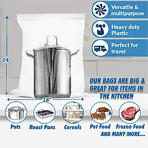 [ 10 COUNT ] super big bag x- large thick plastic bag - EXPANDABLE BOTTOM - SLIDER TOP - 5 GALLON SIZE - 3.5 MILL - for food, freezer, travel, organizaton, storage, moving, etc,