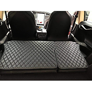 2 Pieces Car 2rd Row Seat Back Protector Mat Pad for Tesla Model S, Black
