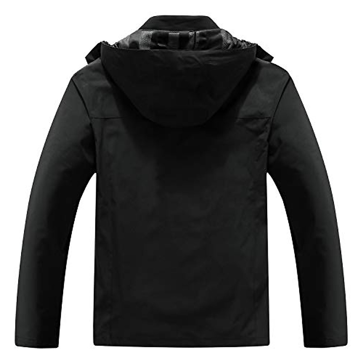 OTU Men's Lightweight Waterproof Hooded Rain Jacket Outdoor Raincoat Shell Jacket for Hiking Travel