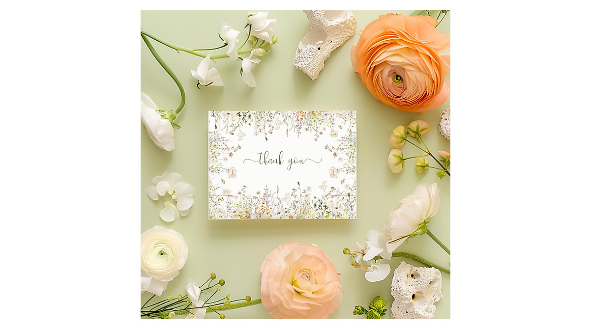 Elegant Floral Thank You Cards - 20 Pack Set