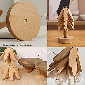 Wooden Trivets for Hot Dishes,Tree Coasters,Decorative Wood Trivet Set,Hot Pads for Pots and Pans