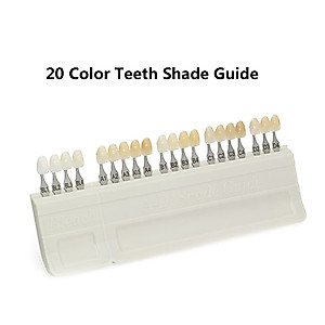 20 Color Dental Teeth Shade Guide Porcelain Material Board Denture Teeth Bleach Whitening