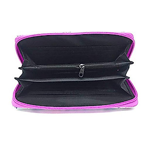 Wallet - Kitty Cat Clutch All-in-One Faux Leather Long Zippered Purse in Fun and Unique Prints (Teal)