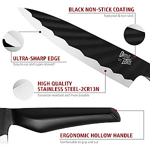 Dimoedge Kitchen Knife Block Set with Built-in Sharpener, Ultra-Sharp 13-Piece Stainless Steel Knives with Ergonomic Hollow Handle