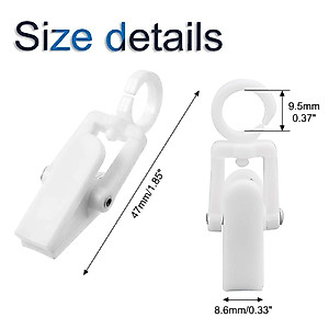 INCREWAY Laundry Hooks Clip, 40pcs 1.9" White Durable Plastic Curtain Hooks Swivel Hanging Hooks for Hanging Towel Clothes Photos(White)