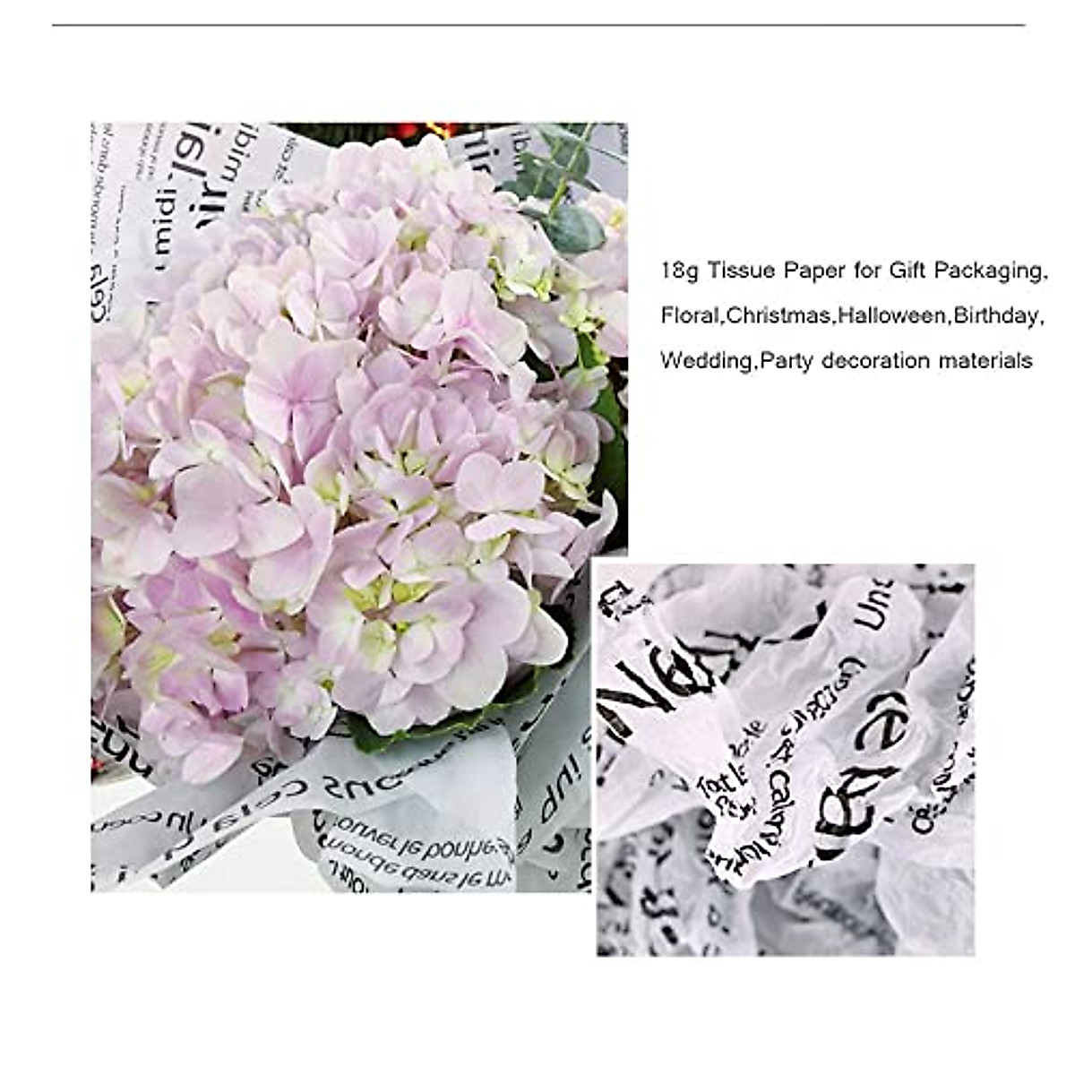 Letter Flower Gift Wrapping Tissue Paper 28pcs Shoes Gift Clothes Packing Craft Paper Christmas Valentine's Day Wedding Bridal Shower DIY Decoration 20×28 inch (Color 1, 20×28 inch (28 Sheets/Bag))