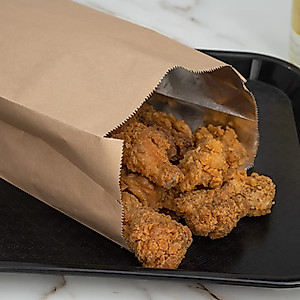 Restaurantware Bag Tek 6.5 x 4.1 Inch Foil Food Bags 100 Half Gallon Hot Dog Wrappers - Greaseproof Non Vented Kraft Paper Hot Food Wraps Disposable For To Go Meals