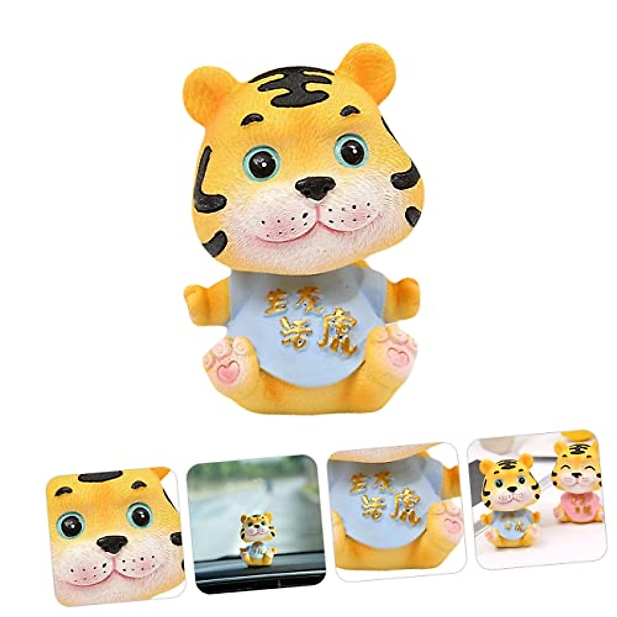 Abaodam 1pc Tiger Bobble Head Doll Chinese Gifts Bobbleheads Office Desk Decorations Bobblehead Animal Ornament Mascot Animal Figurine Cute Figure Model Souvenir Gift Tiger Car Ornaments