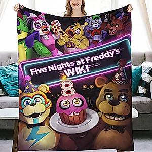 GIMCJOK Custom Five Horror Nights Video at Game Freddy's Throw Blanket, Flannel Fleece Halloween Blankets and Throws for All Seasons, Anti-Static Air Conditioned Blanket 40"x50"