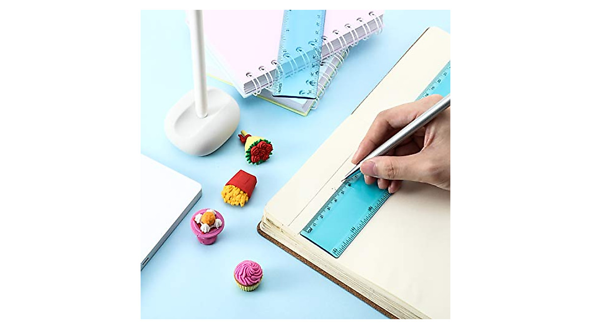 Buy 2 Pack Blue Plastic Rulers for School & Office