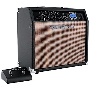 Rockville G-AMP 40 Guitar Amplifier 10" Speaker/Bluetooth/Mic in/USB/Footswitch,Black