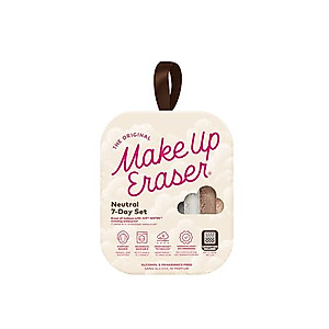 MakeUp Eraser, 7-Day Set, Erase All Makeup With Just Water, Including Waterproof Mascara, Eyeliner, Foundation, Lipstick, and More, Neutrals, 7 ct.