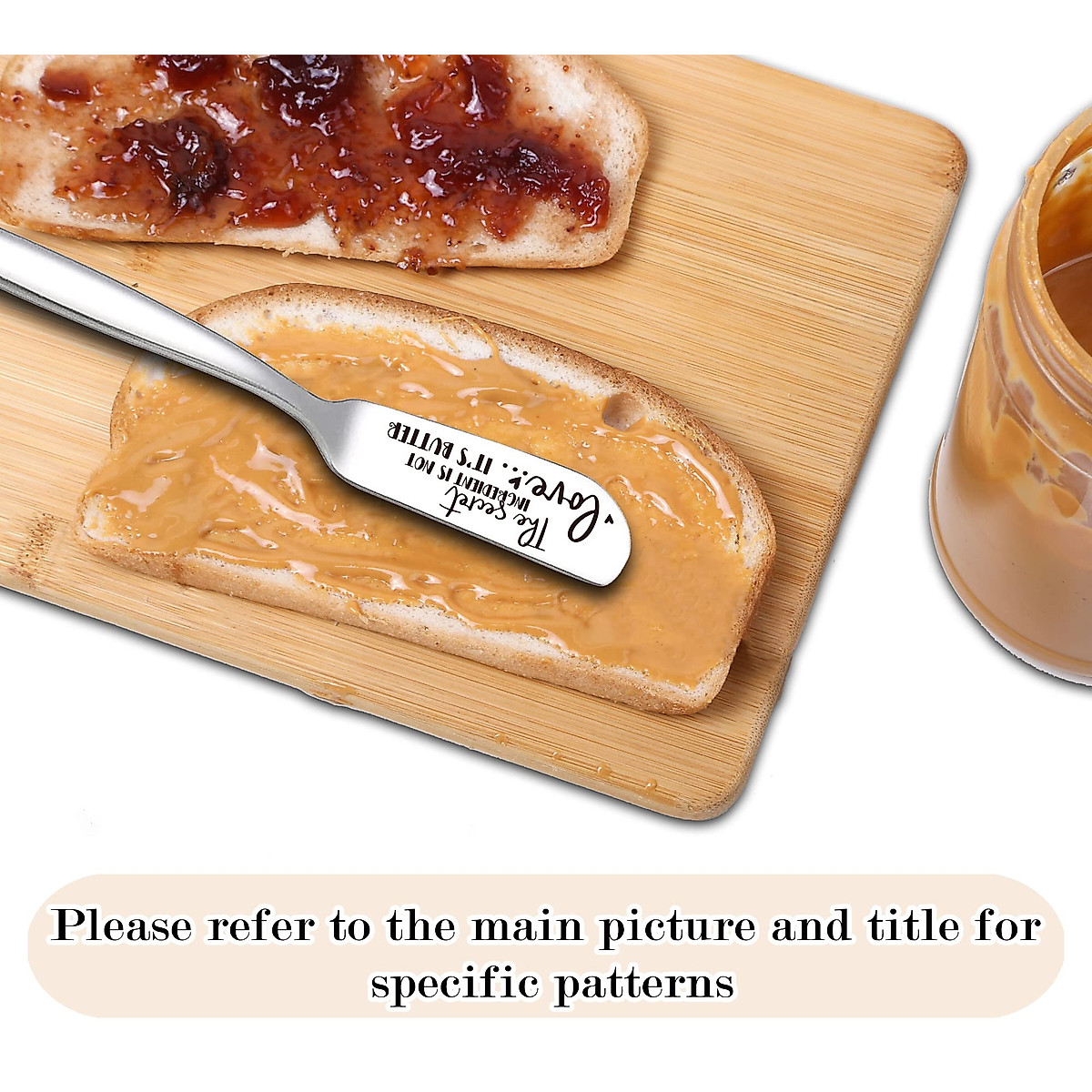 Love You More Funny Butter Knife, Engraved Stainless Steel Peanut Butter Spreader Cream Cheese Knives, Novelty Anniversary Christmas Gifts for Sandwich Bread Toast Butter Lover