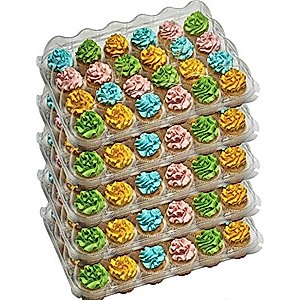 Decony 6-24 Compartment cupcake containers plastic disposable High Dome Cupcake carrier Plastic Boxes - Great for high topping - 24 slot each...